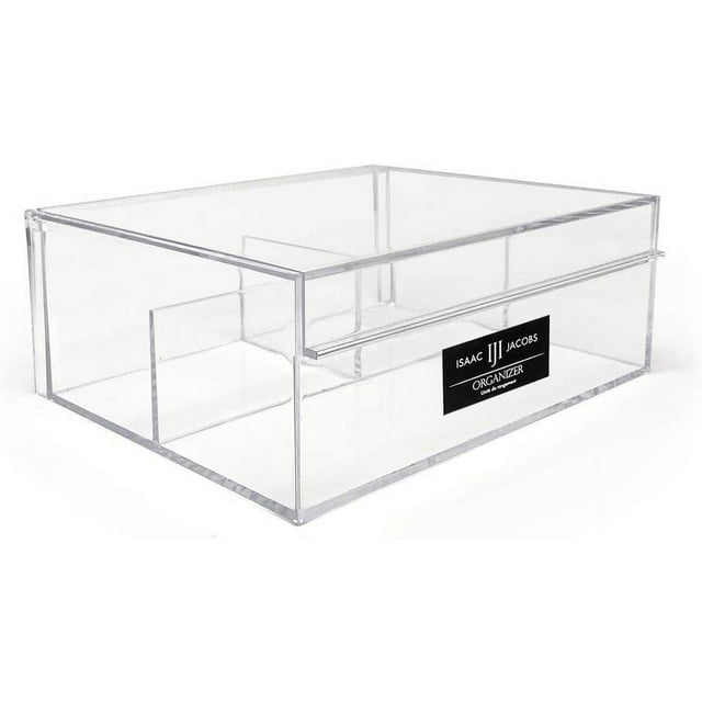 Isaac Jacobs 3-Compartment Clear Acrylic Organizer with Lid, Multi ...