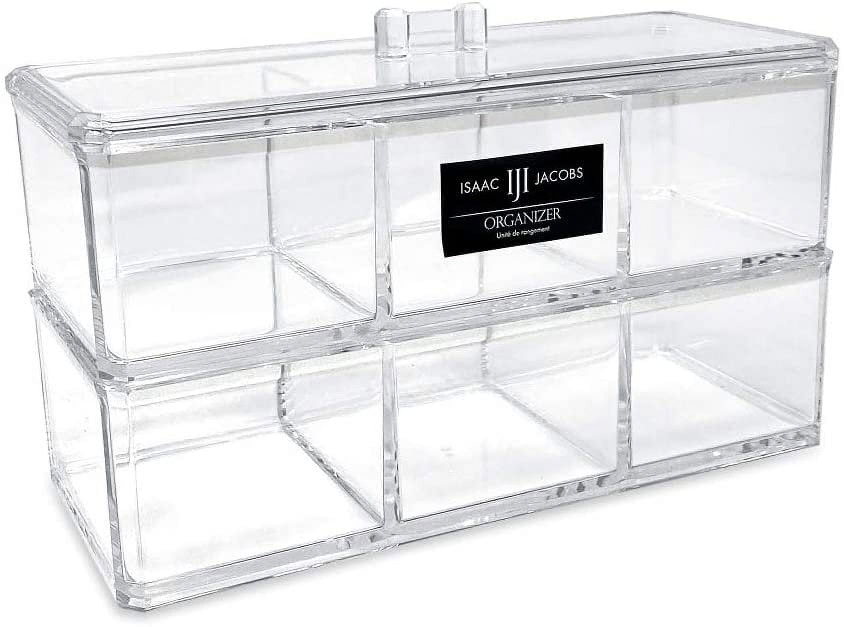 Isaac Jacobs 3-Compartment Clear Acrylic Rectangular Stackable ...