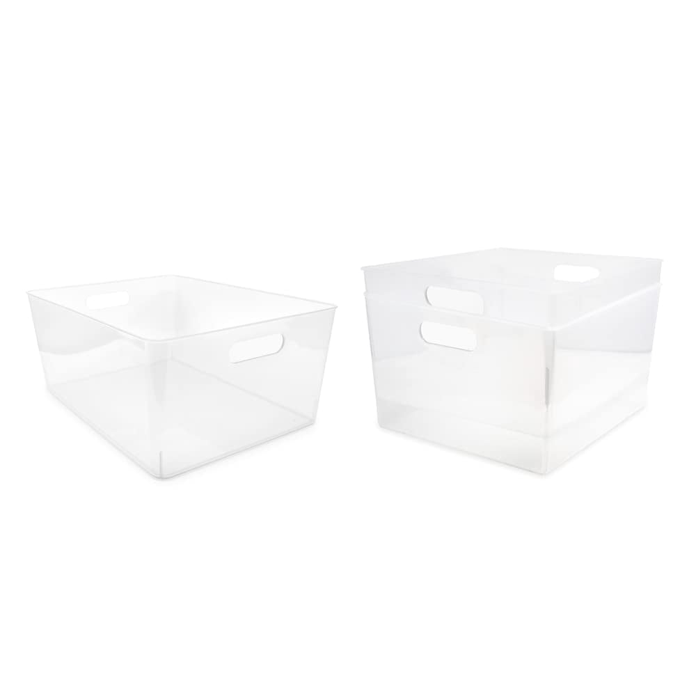 Isaac Jacobs 3-Pack XClear Storage Bins (12” x 11.1” W x 7” H) with ...