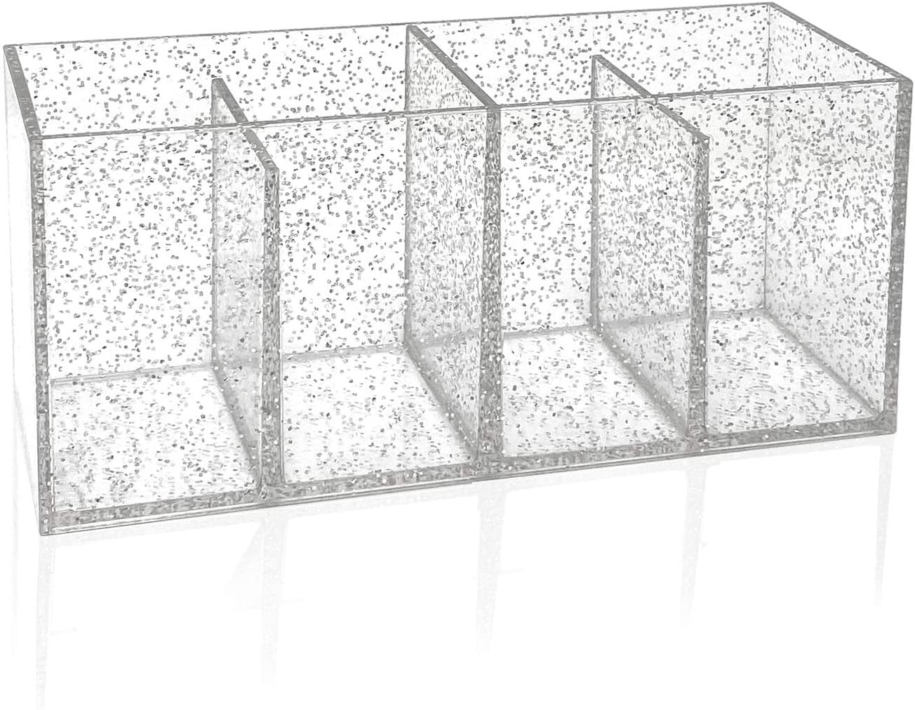 Isaac Jacobs 4-Compartment Clear Acrylic Organizer- Makeup Brush Holder ...