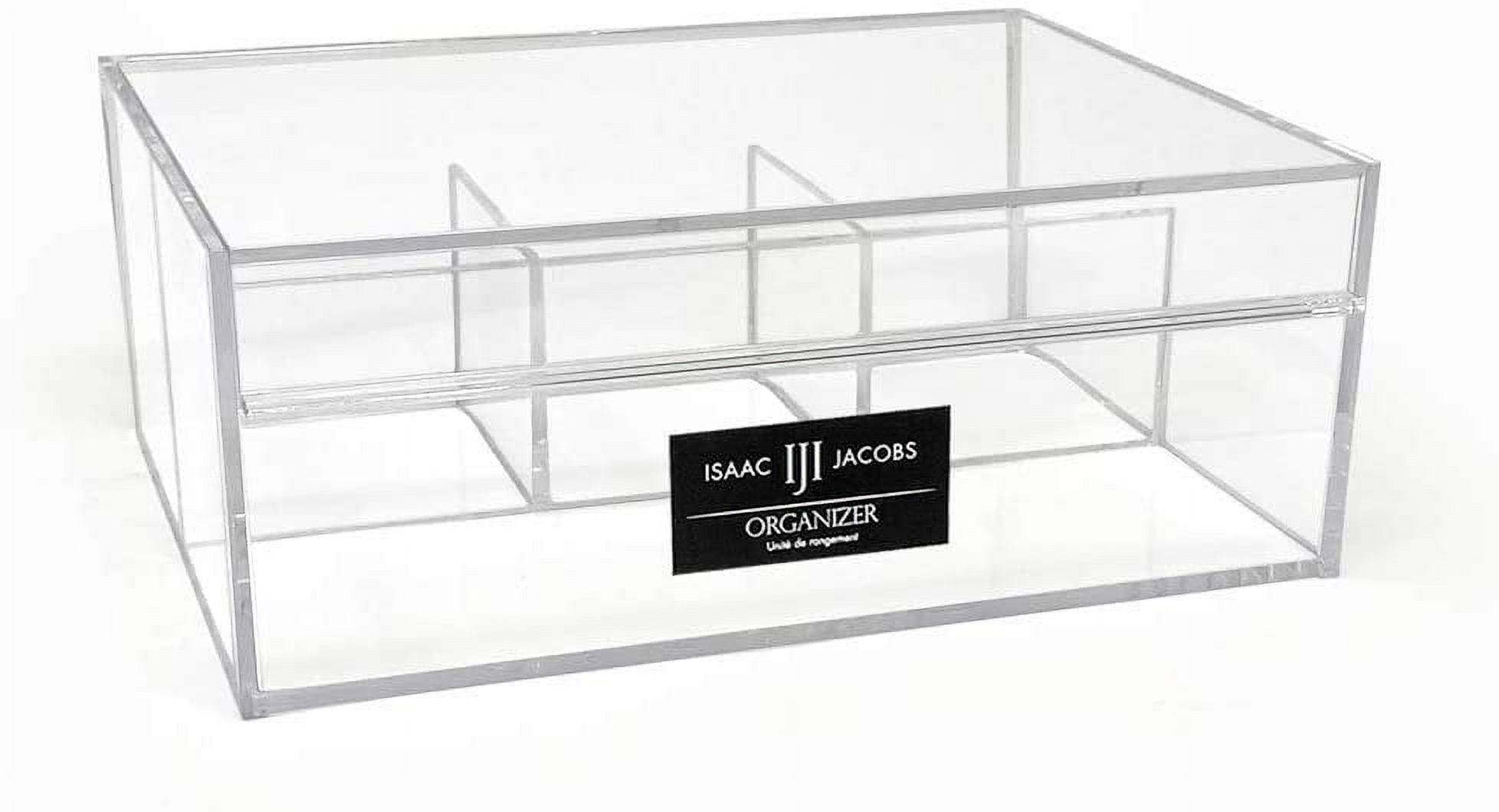 Isaac Jacobs 4-Compartment Clear Acrylic Organizer with Lid, Multi ...