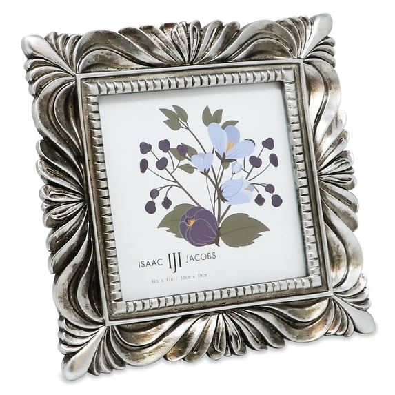 Isaac Jacobs 4x4 Silver Wave Picture Frame, Multi Size, Horizontal, for ...