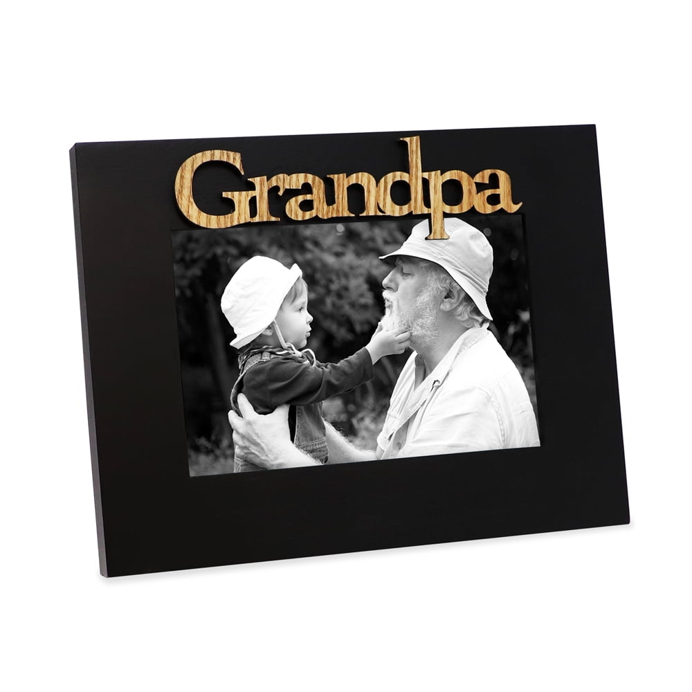 Isaac Jacobs 4x6 Black Grandpa Picture Frame for Tabletop Display ...