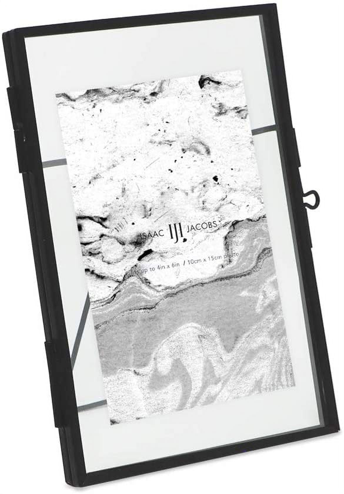 Isaac Jacobs 4x6, Black Modern Style Brass and Glass, Pressed Glass ...