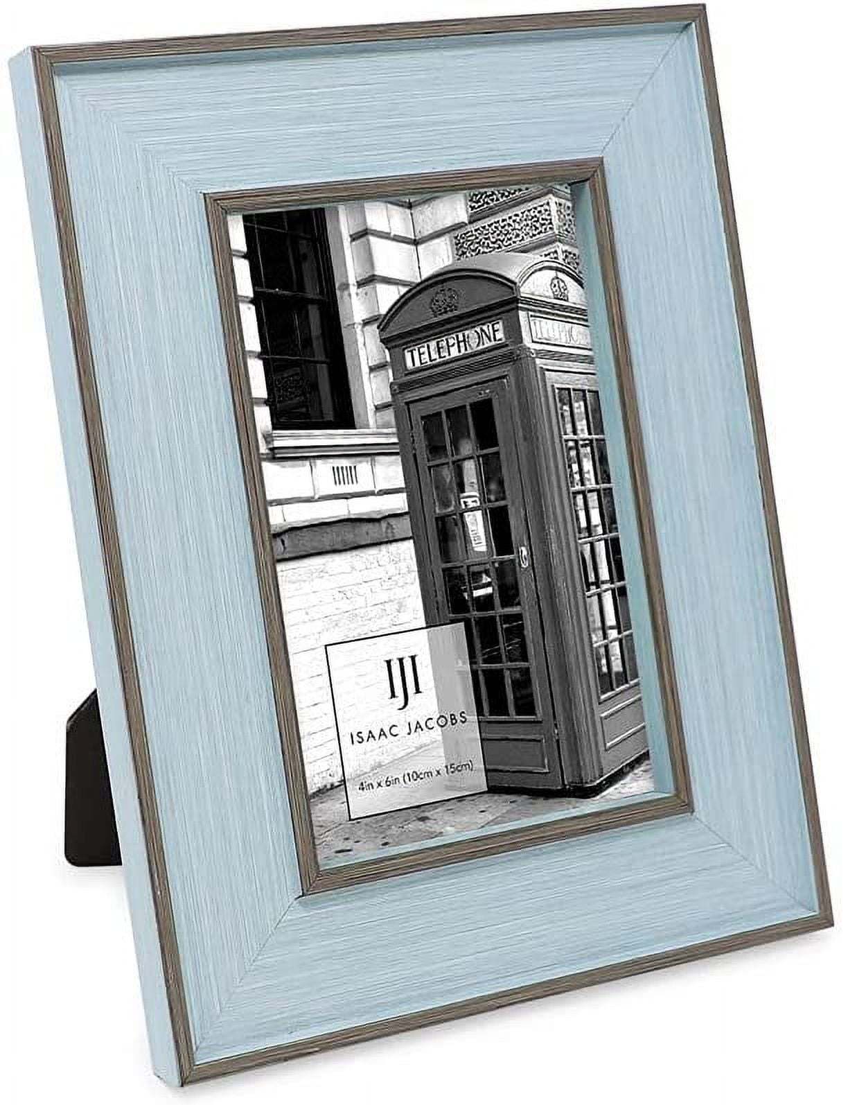 Isaac Jacobs 4x6 Blue W/ Brown Vertical & Horizontal Double Border ...