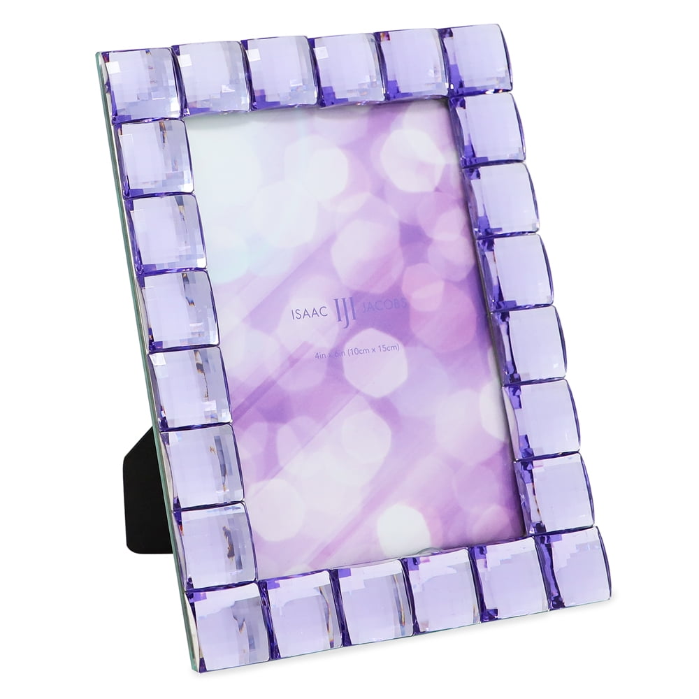 Isaac Jacobs 4x6 Light Purple Jewel Picture Frame for Tabletop Display ...