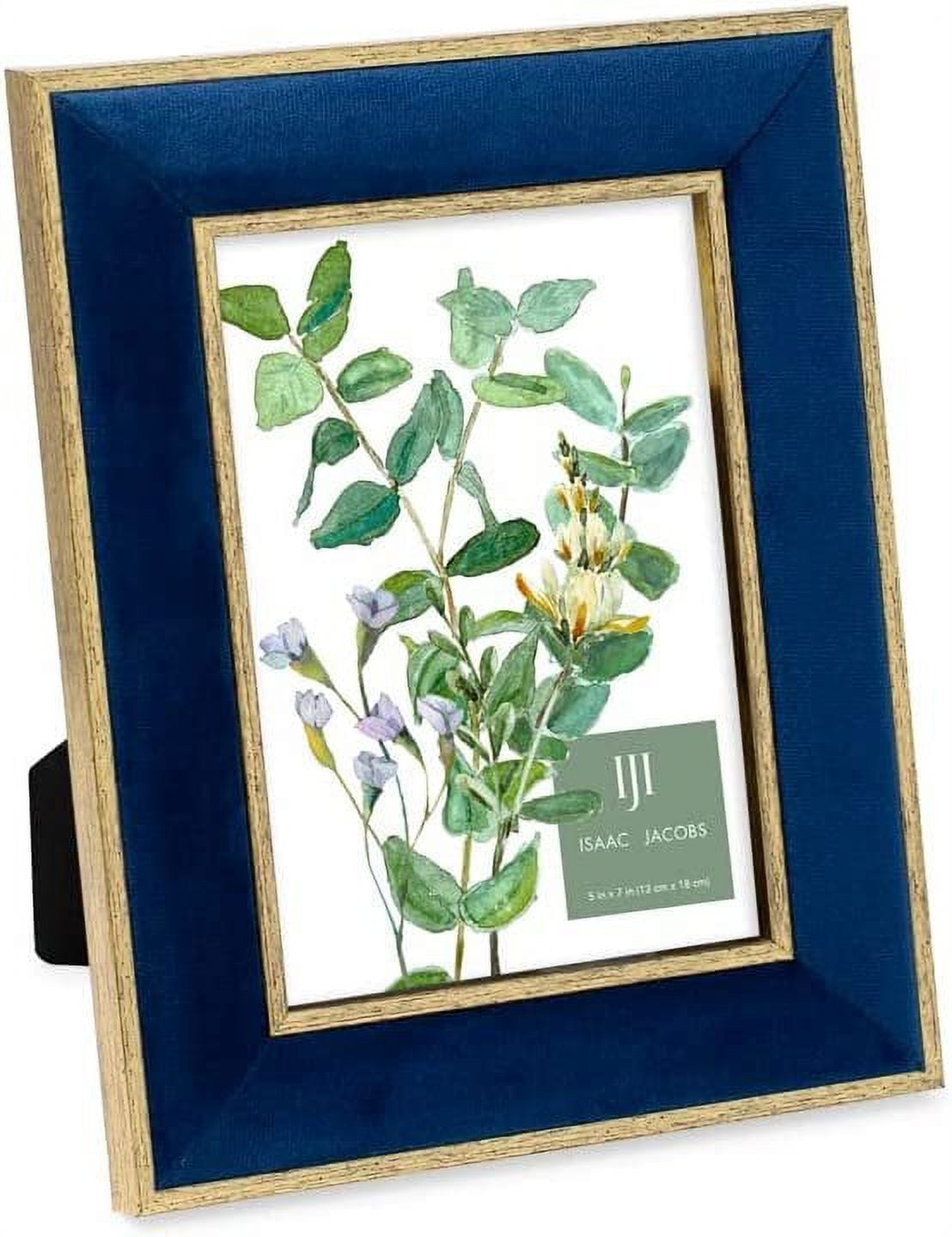 Isaac Jacobs 5x7 Navy Velvet Picture Frame with Metallic Gold Double ...