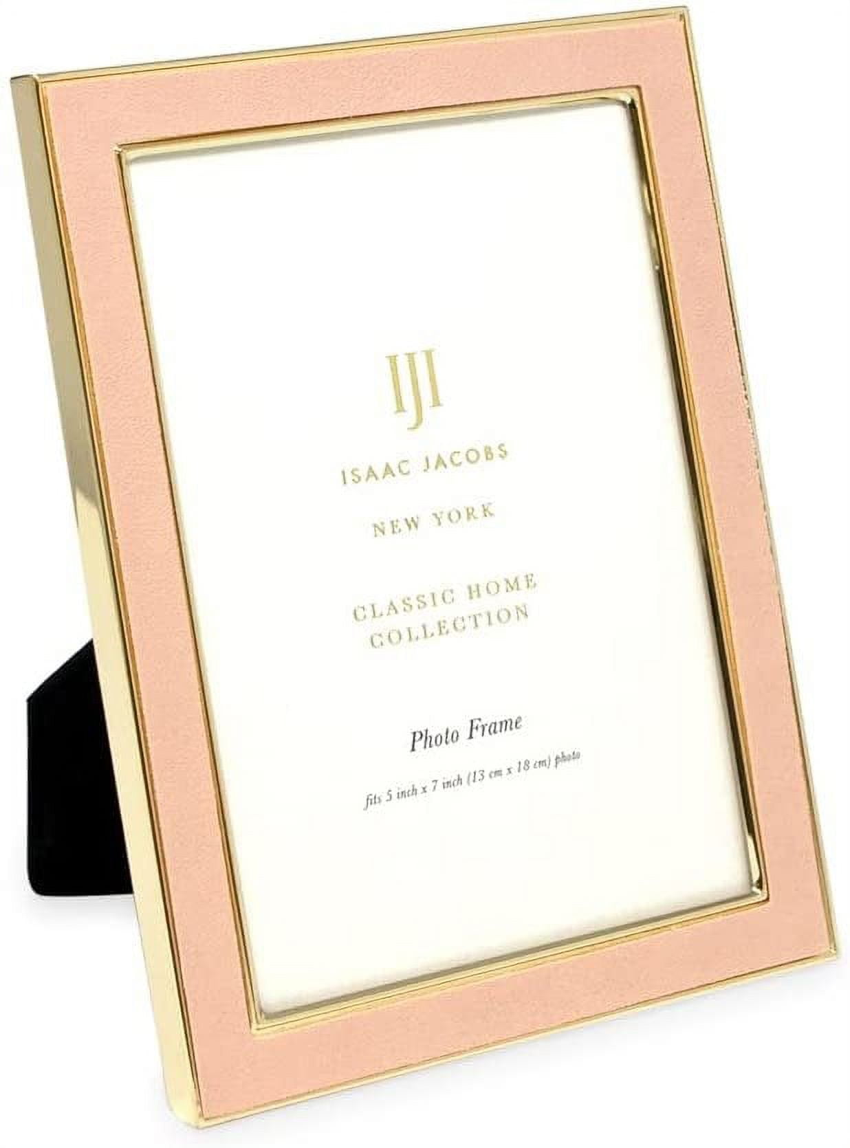 Isaac Jacobs 5x7 Pink Leather Frame, Suede Border, Gold Metal Edges ...