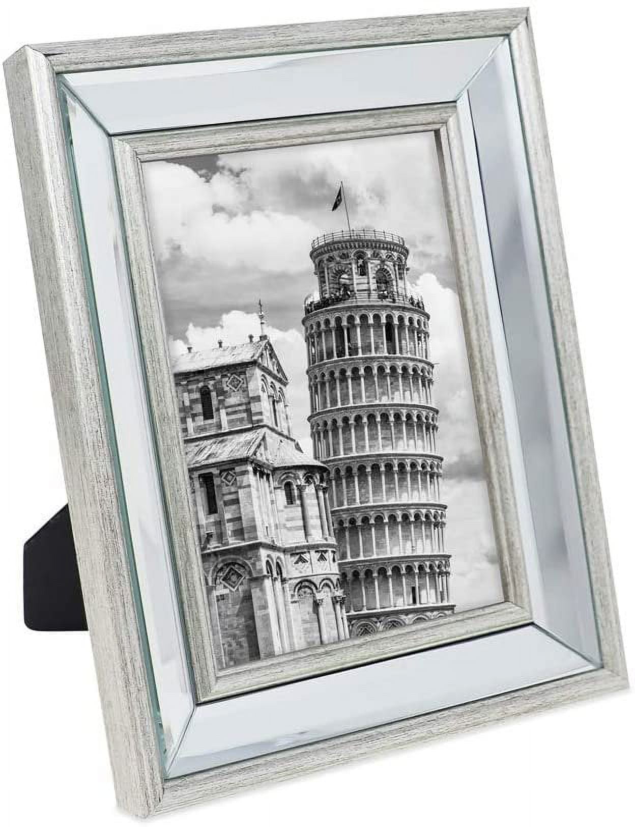 Isaac Jacobs 5x7 Silver Beveled Mirror Picture Frame - Classic Mirrored ...