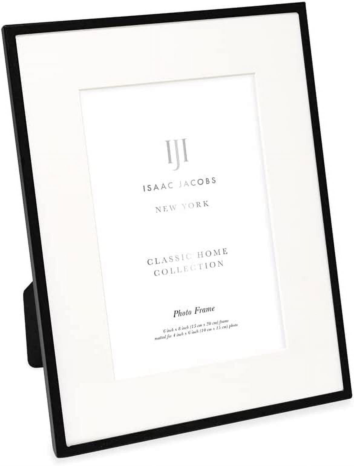 Isaac Jacobs 6x8 Matted 4x6 Black Metal Picture Frame, Classic Metal ...