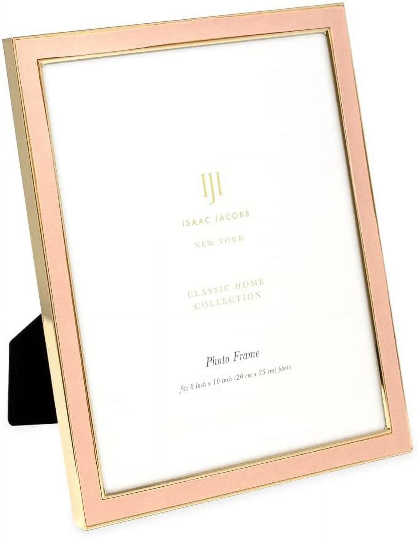 Isaac Jacobs 8x10 Pink Leather with Gold Metal Vertical & Horizontal ...