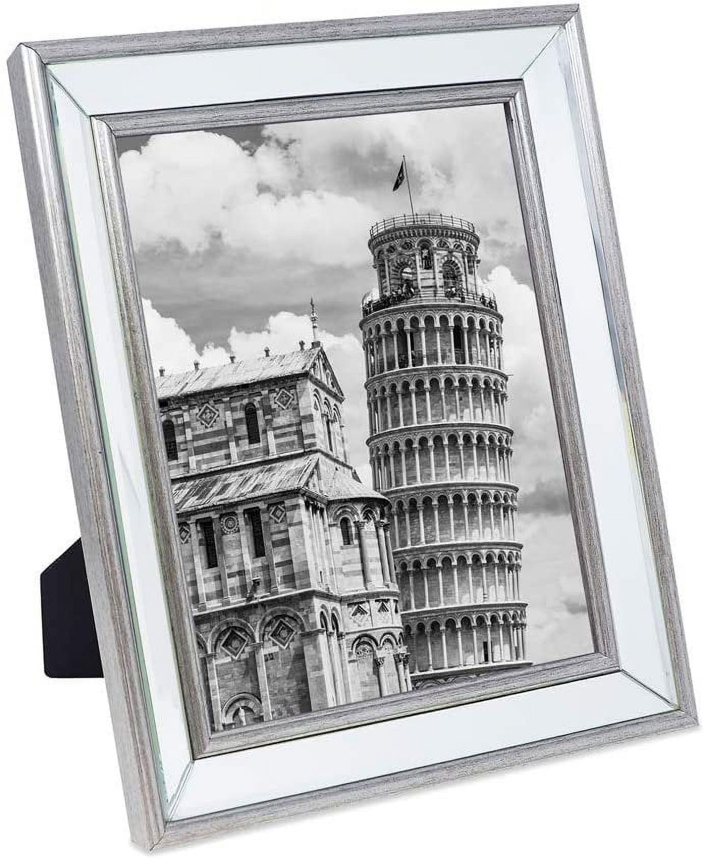 Isaac Jacobs 8x10 Silver Beveled Mirror Picture Frame - Classic ...
