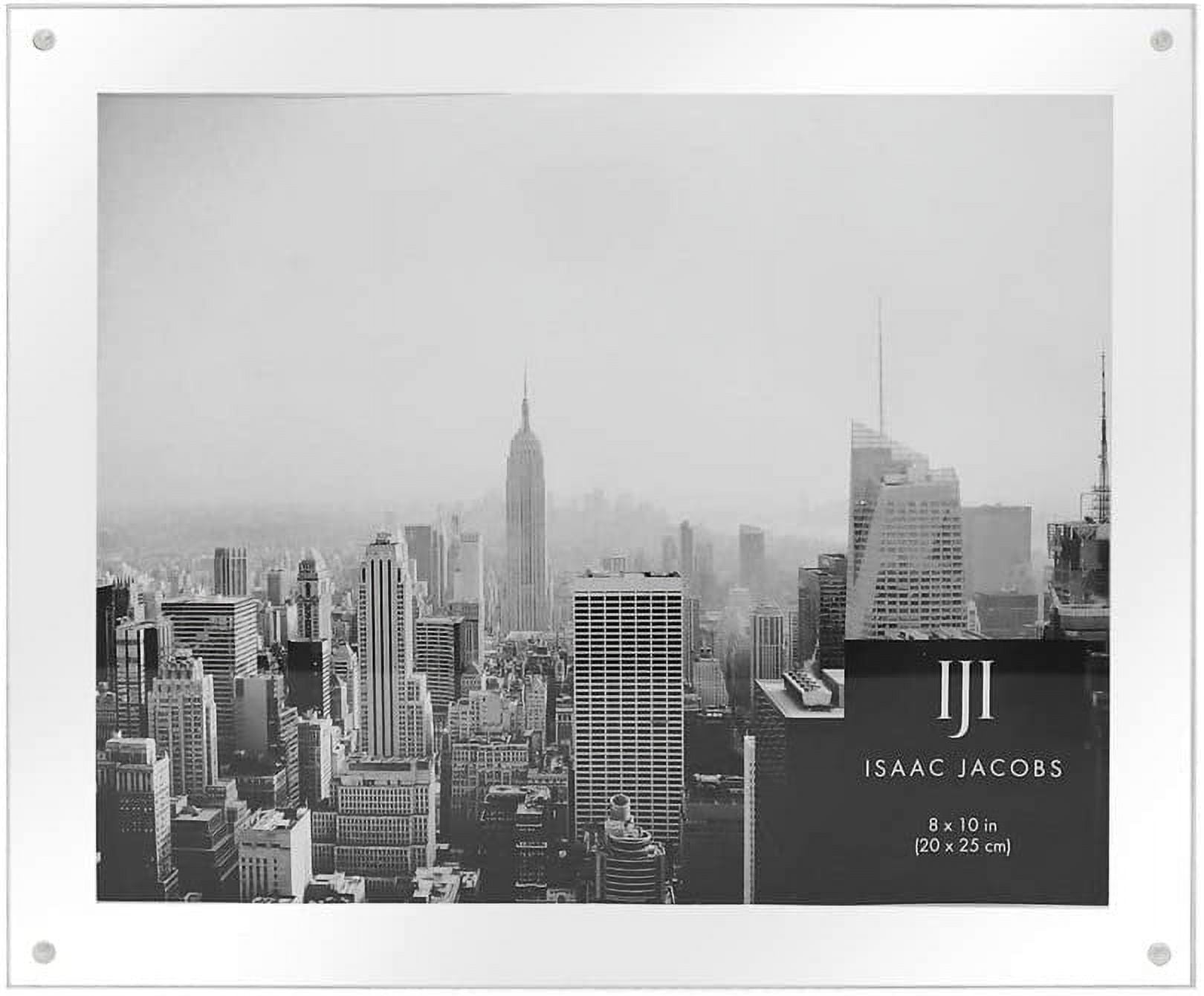 Isaac Jacobs 8x10 Wall-Mountable Clear Acrylic Picture Frame, Magnetic ...