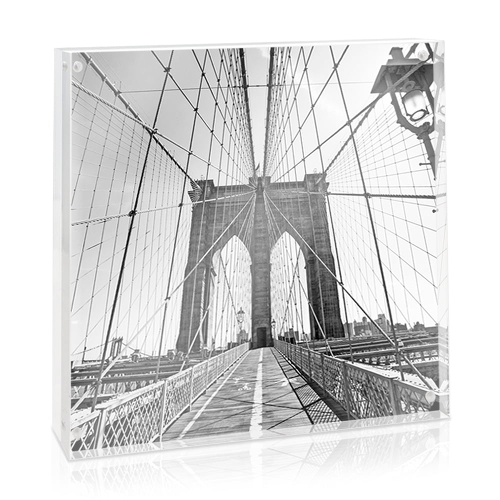 Isaac Jacobs 8x8 Acrylic Magnetic Tabletop Block Picture Frame, Double ...