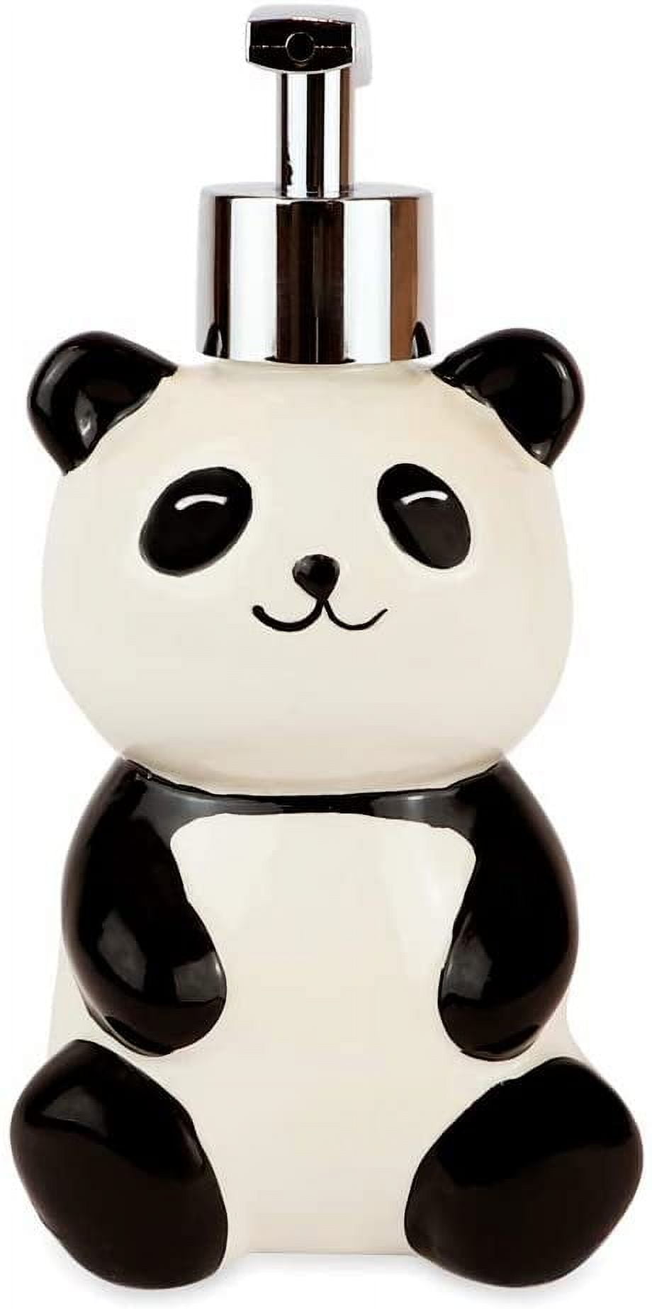 Isaac Jacobs Black and White Ceramic Panda Bear, Liquid Soap Pump ...