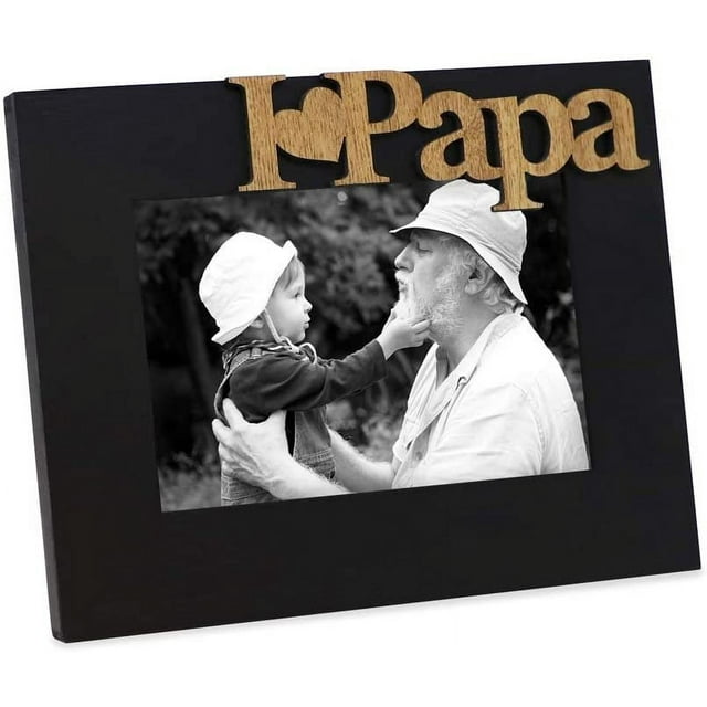 Isaac Jacobs 'I Love Papa' Black Wood Picture Frame, 4x6 inch, Gift for ...