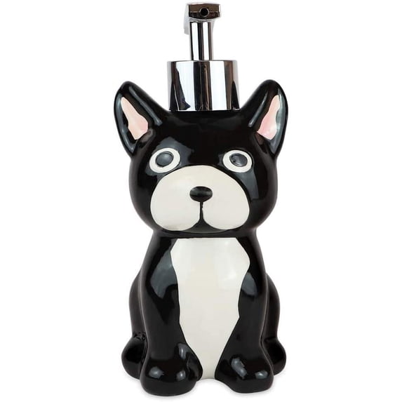 Isaac Jacobs Ceramic Dog Hand Holder Container, Liquid Soap Dispenser ...