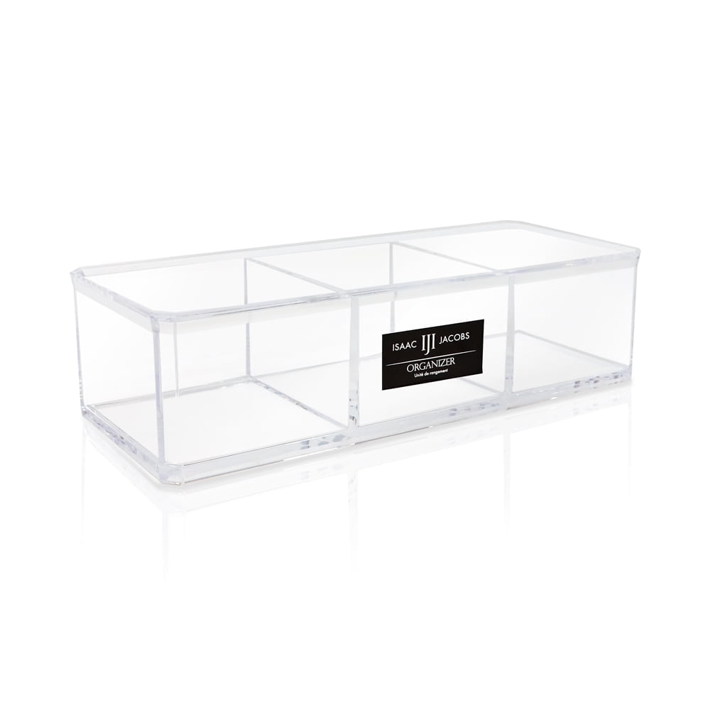 Isaac Jacobs Clear Acrylic 3 Section Drawer Organizer, Multi-Functional ...