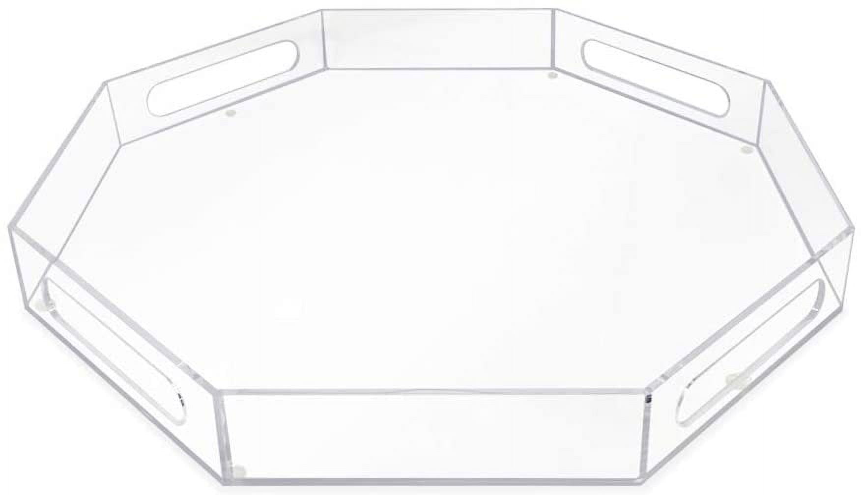 Isaac Jacobs Clear Octagon Acrylic Serving Tray 18x18 with Cutout ...
