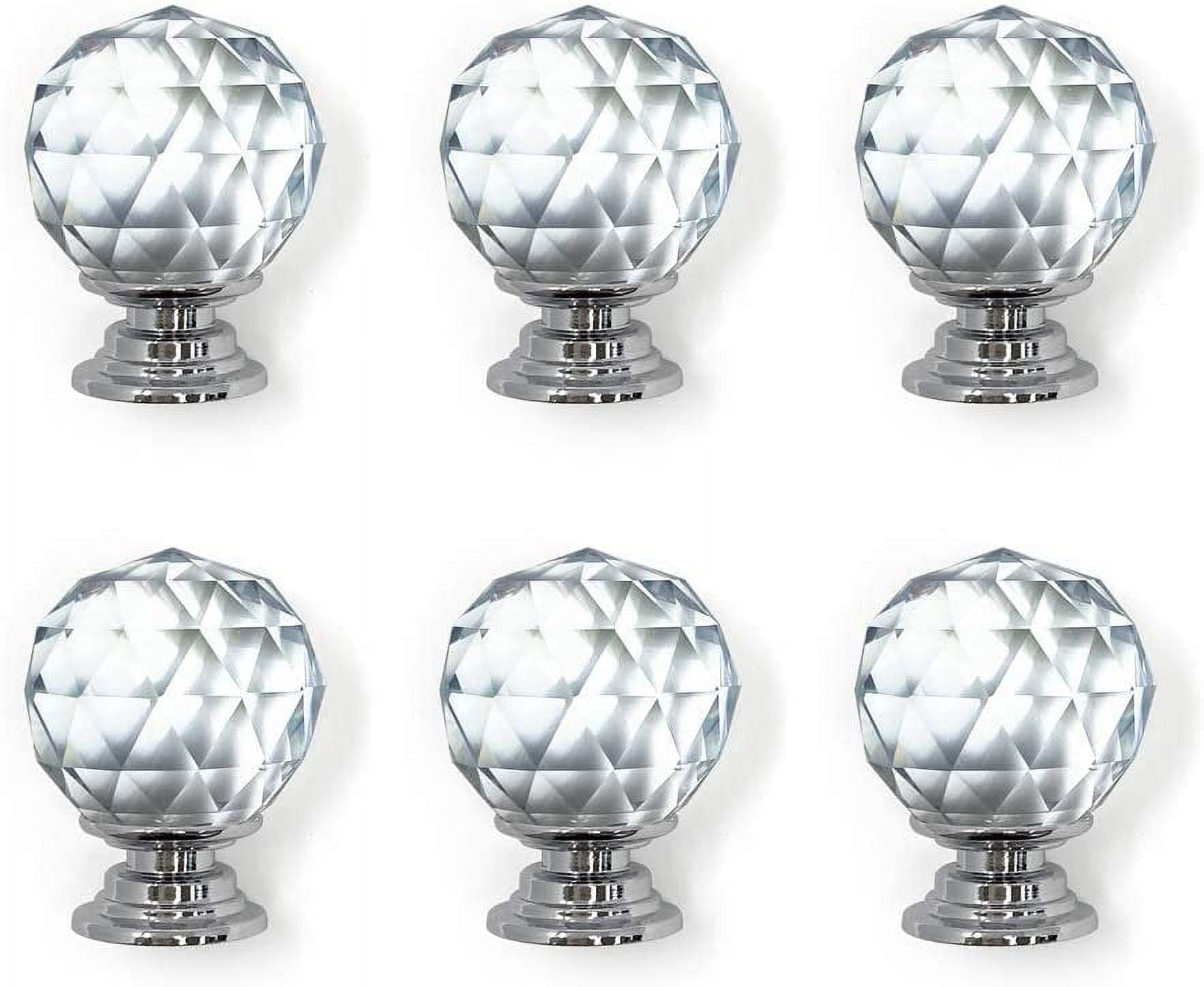 Isaac Jacobs Crystal Knobs Set, Cabinet Knobs with Screws, Drawer Pulls ...