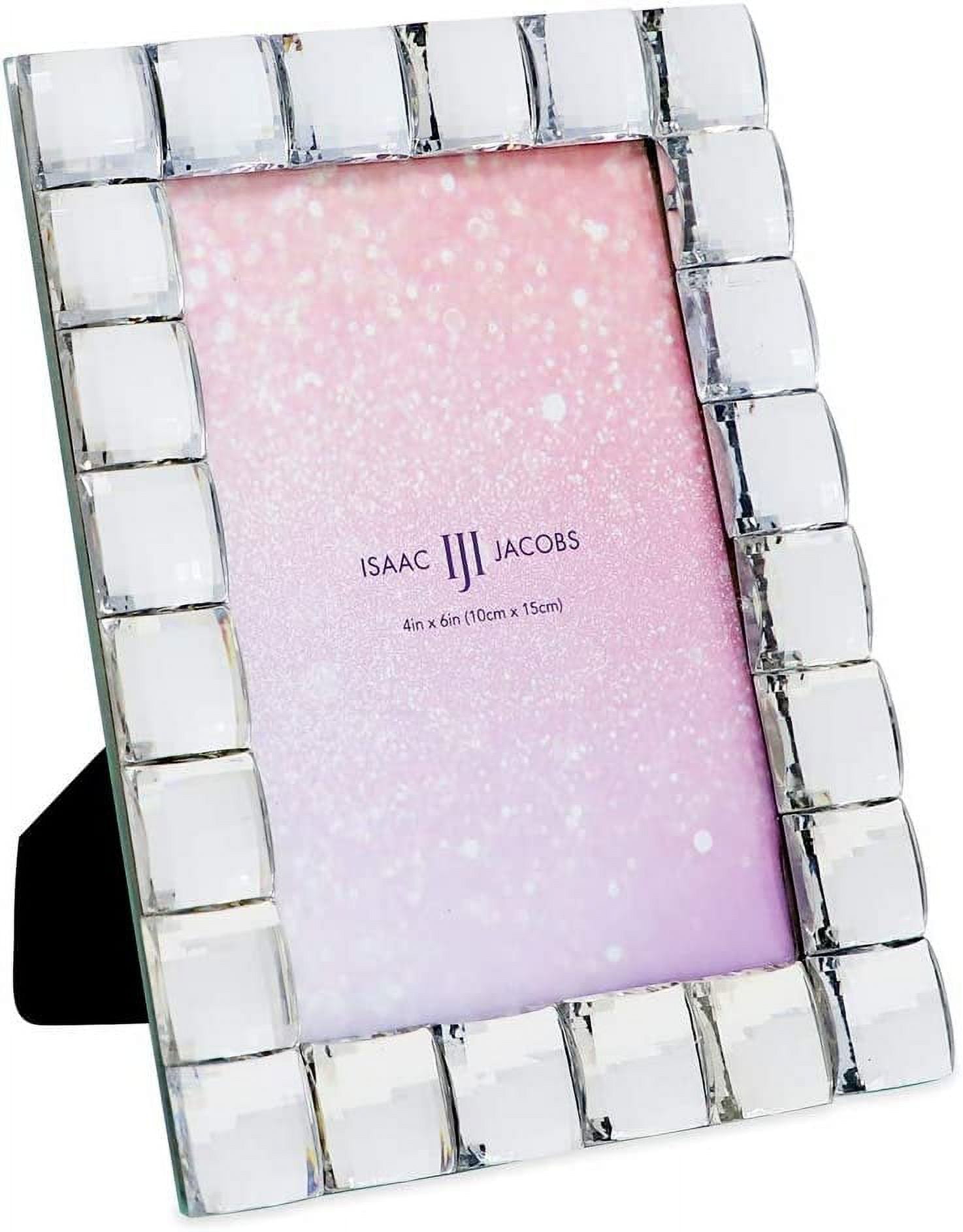 Isaac Jacobs Decorative Sparkling Jewel Picture Frame, 4x6, Clear ...