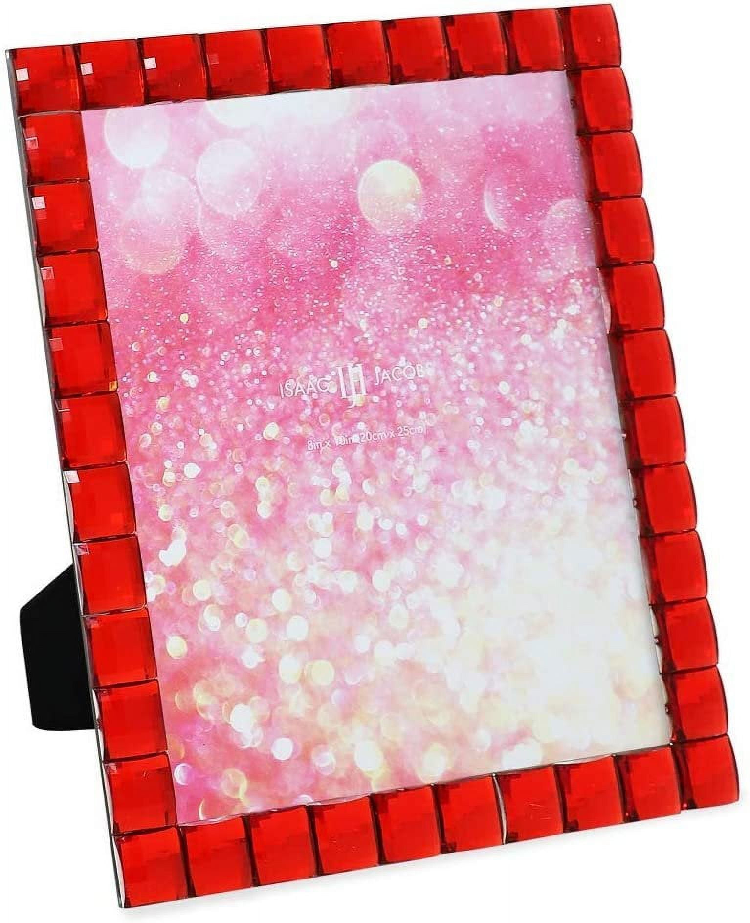 Isaac Jacobs Decorative Sparkling Red Jewel Picture Frame, Photo ...