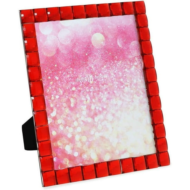 Isaac Jacobs Decorative Sparkling Red Jewel Picture Frame, Photo ...