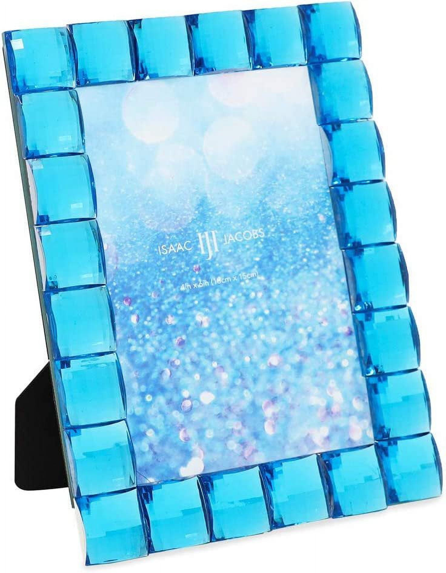 Isaac Jacobs Decorative Sparkling Turquoise Jewel Picture Frame, Photo ...