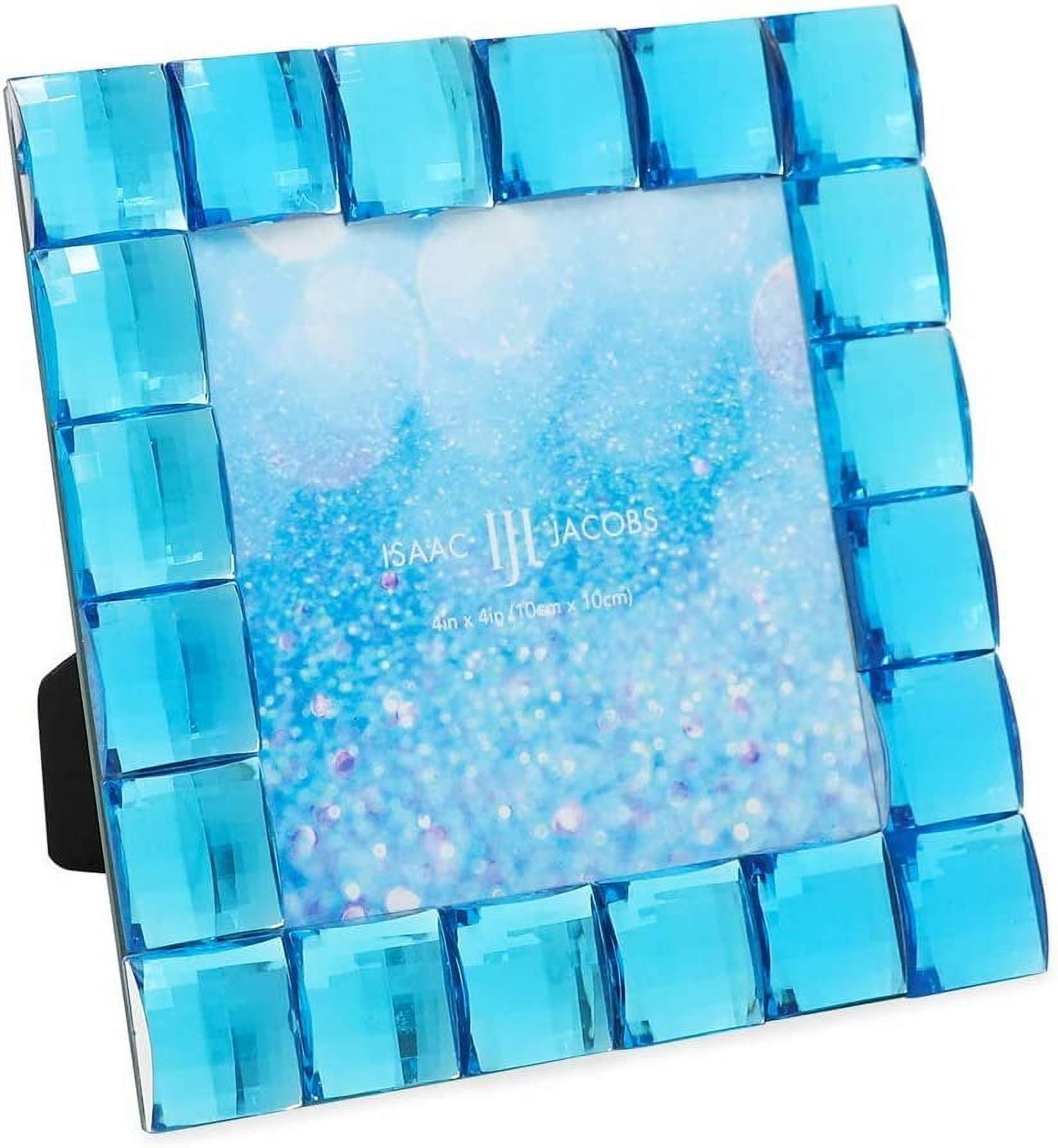 Isaac Jacobs 4x4 Decorative Sparkling Jewel Picture Frame, Turquoise ...