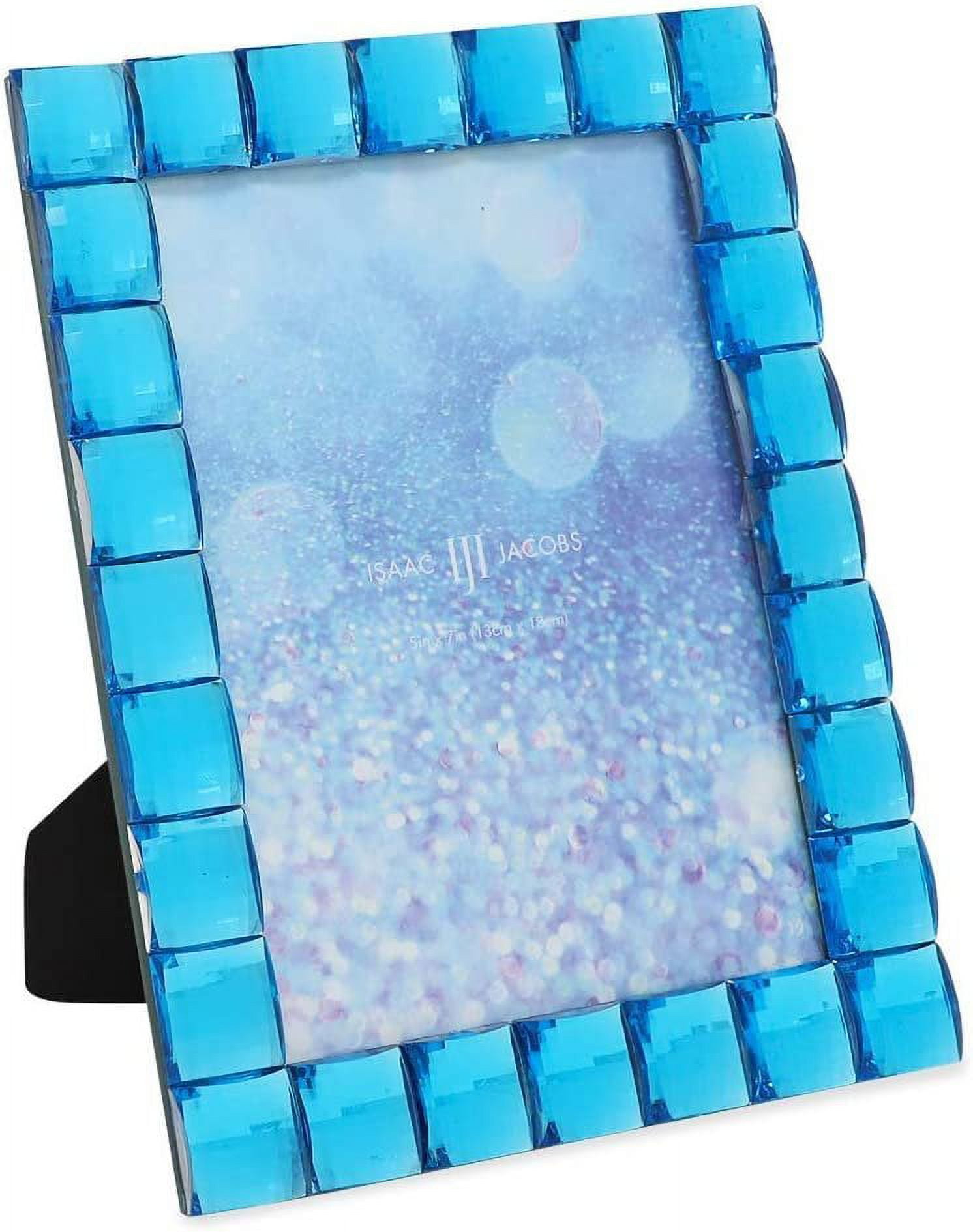 Isaac Jacobs Decorative Sparkling Turquoise Jewel Picture Frame, Photo ...