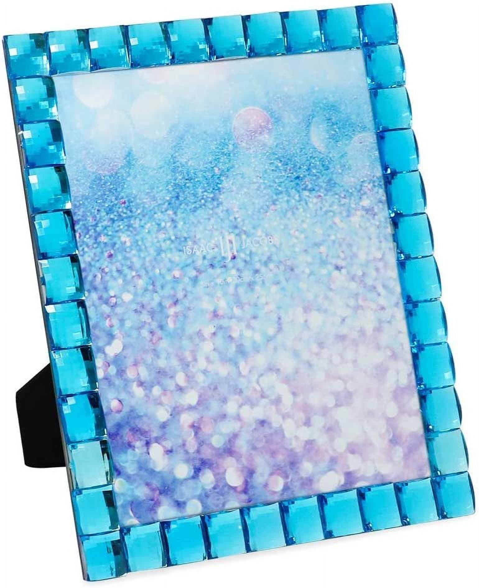 Isaac Jacobs Decorative Sparkling Turquoise Jewel Picture Frame, Photo ...