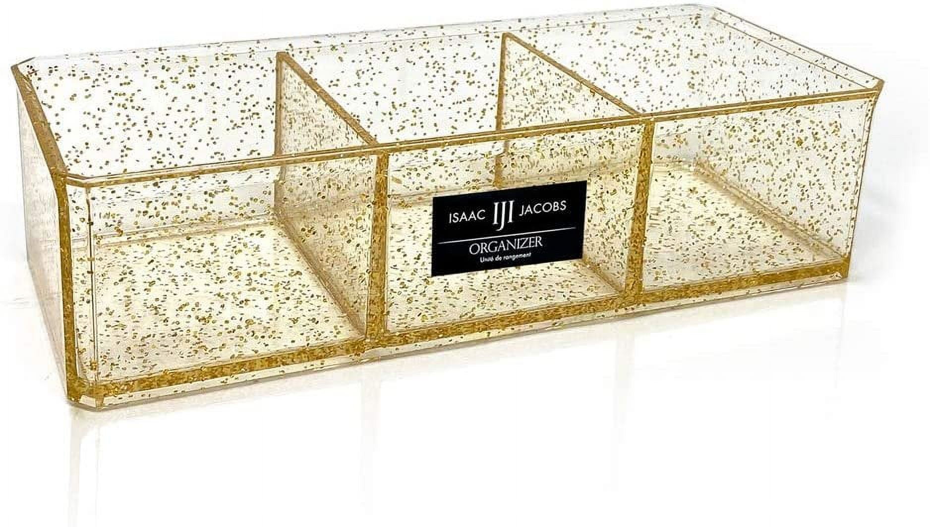 Isaac Jacobs Gold Glitter Acrylic 3-Section Drawer Organizer - Walmart.com
