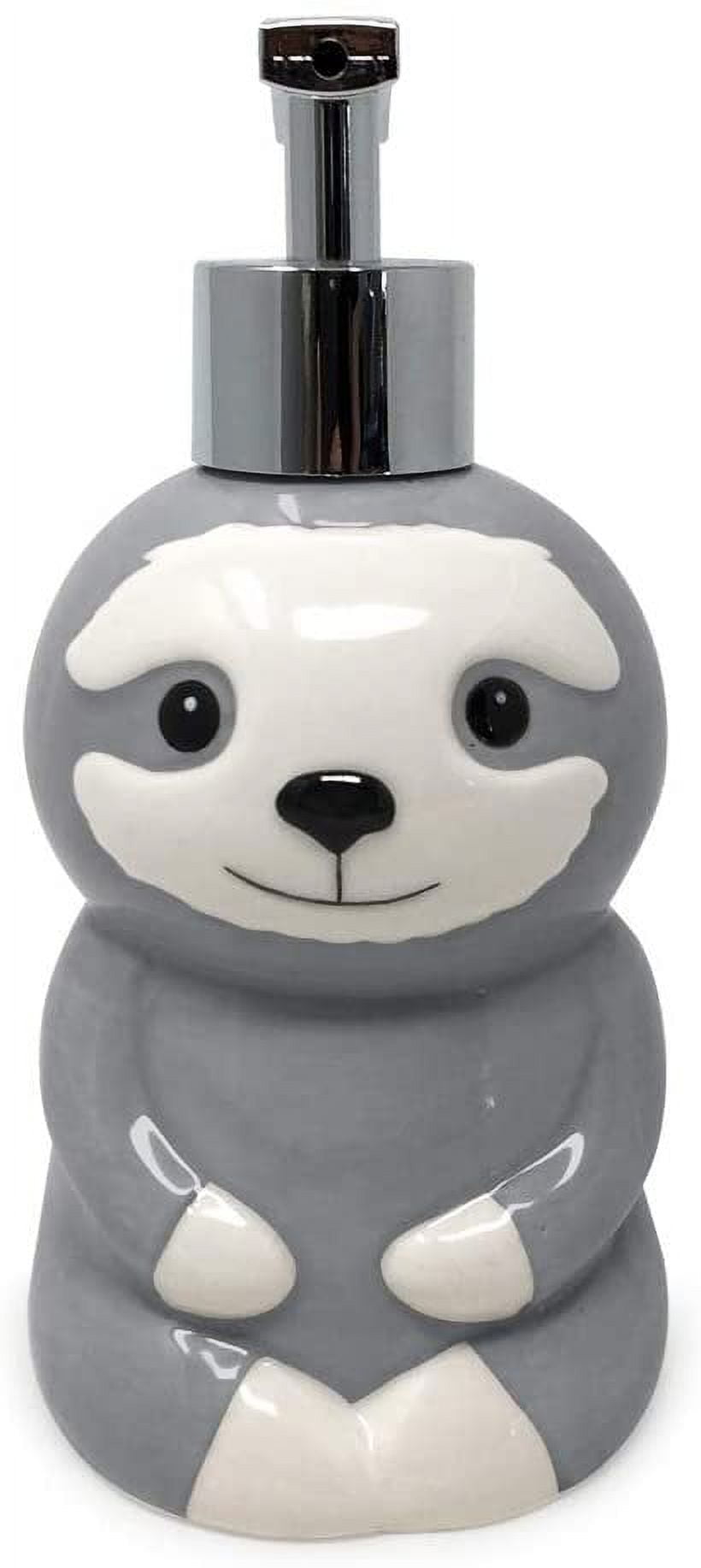 Isaac Jacobs Gray & White Ceramic Sloth, Liquid Soap Pump/Lotion ...