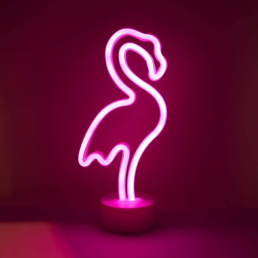 Isaac Jacobs LED Neon Hot Pink Flamingo Tabletop Lamp - Walmart.com
