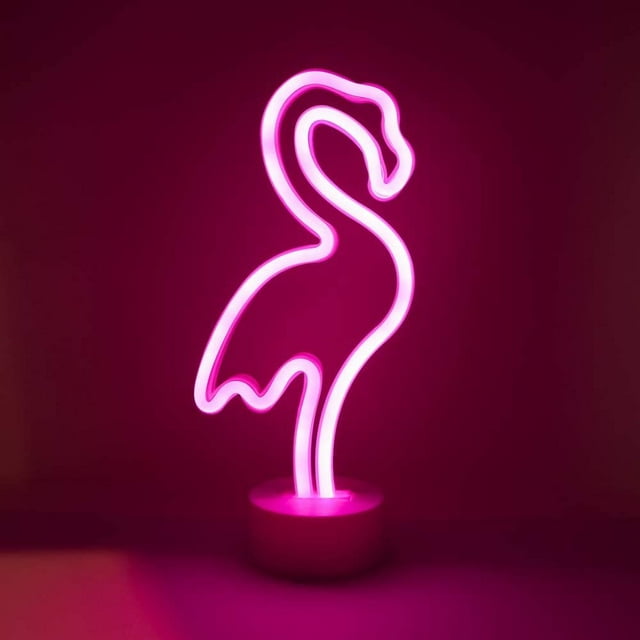 Isaac Jacobs LED Neon Hot Pink Flamingo Tabletop Lamp - Walmart.com