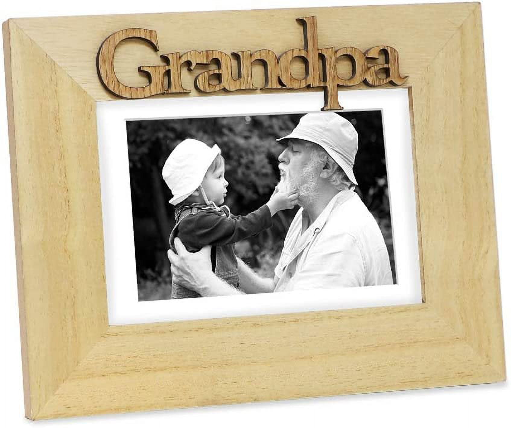Isaac Jacobs Natural Wood Sentiments Grandpa Picture Frame, Photo Gift ...