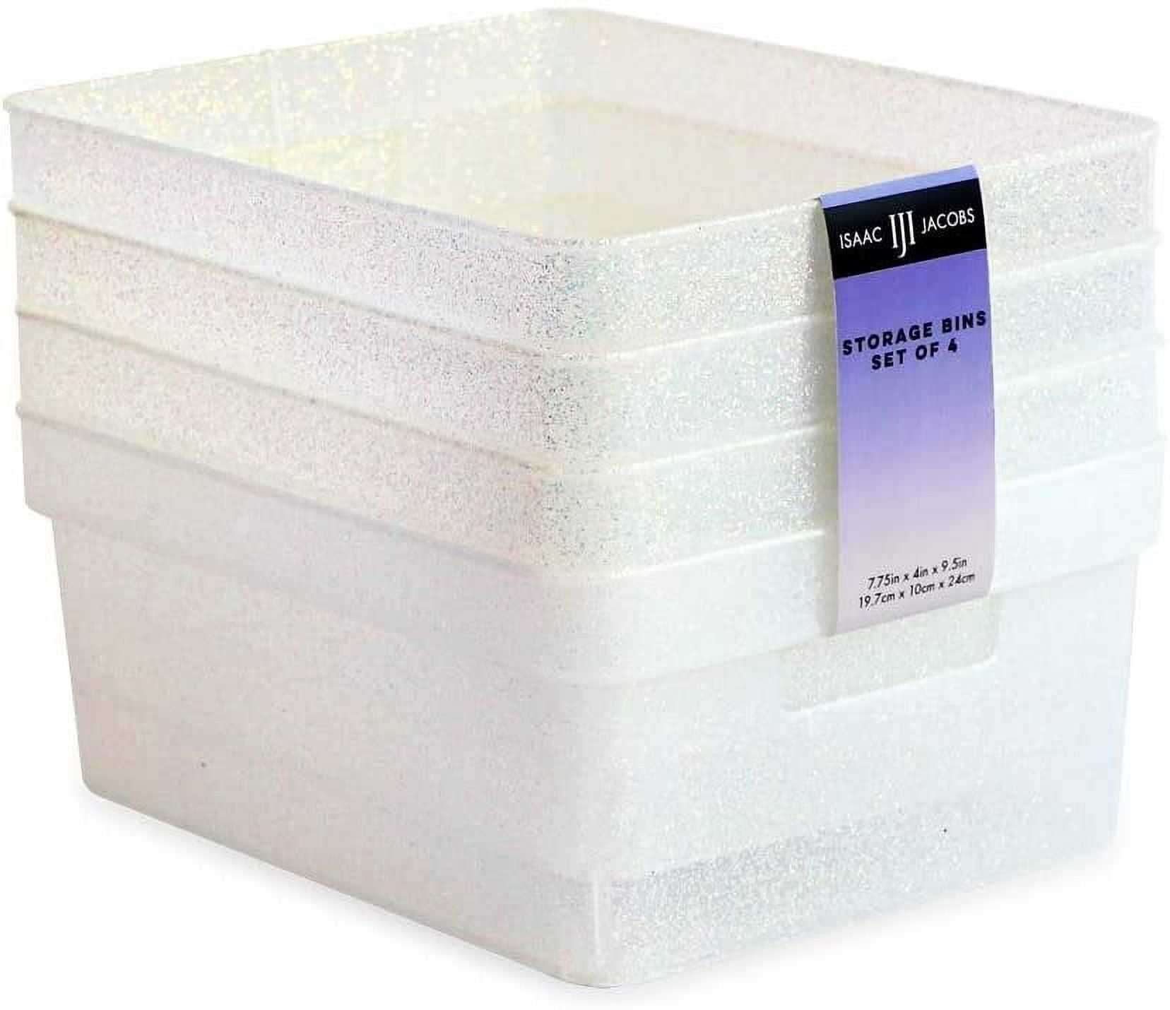 Isaac Jacobs Cute Plastic Decorative Boxes, Small Glitter Storage Bin ...