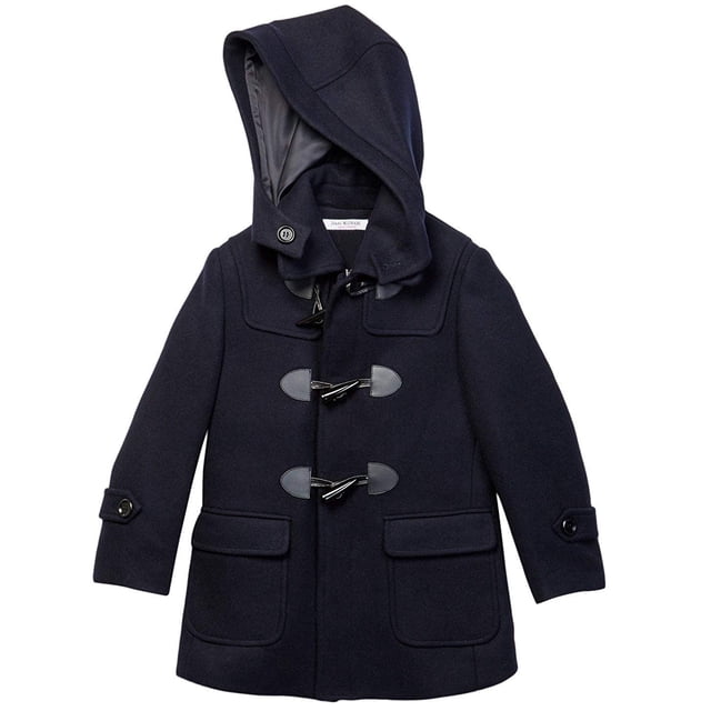 Isaac Mizrahi Boy's CT1004 Solid Wool Toggle Coat with Removble Hood ...