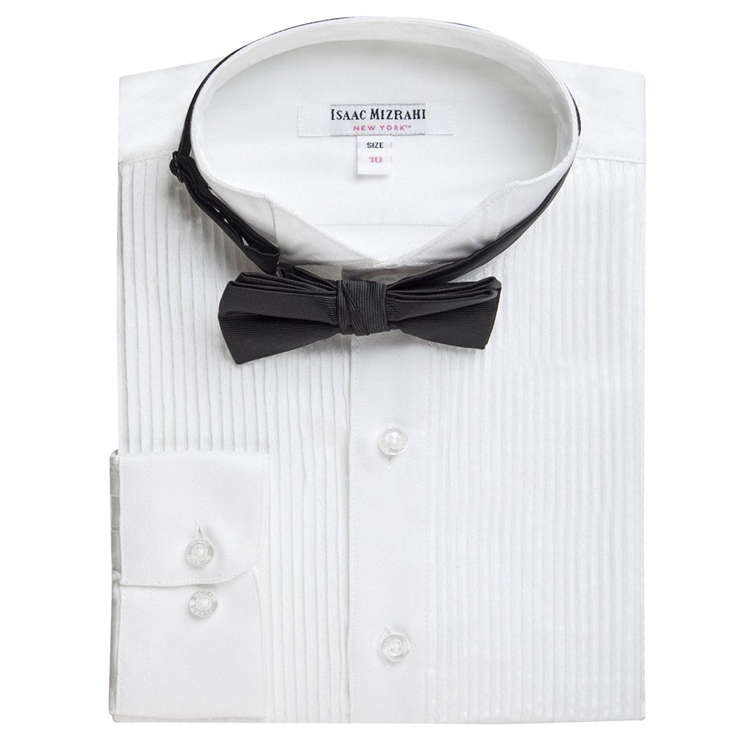 Isaac Mizrahi Boy's 100% Cotton Long Sleeve Wing Tip Collar Tuxedo ...