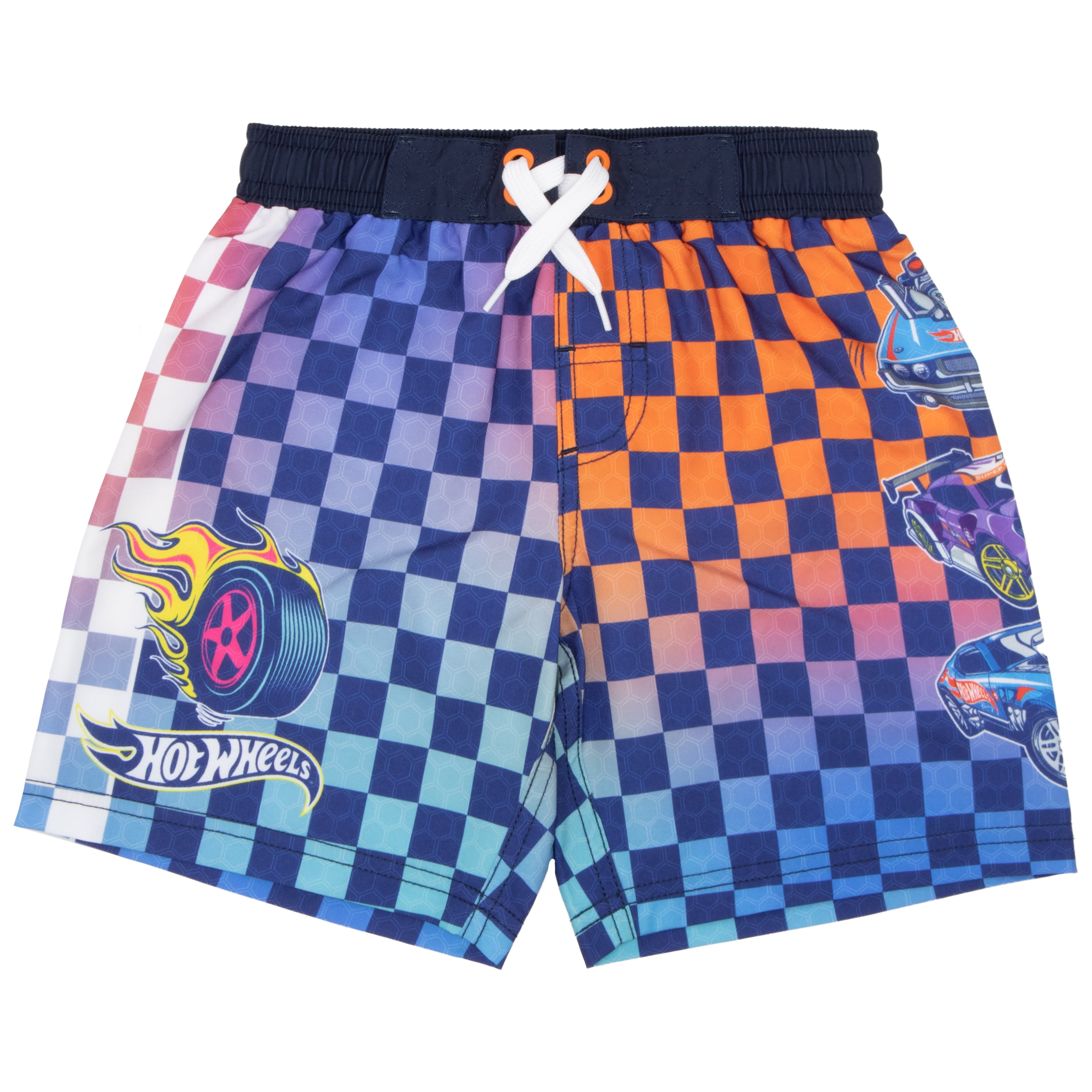 Mattel Hot Wheels Boys Drawstring Swim Trunks, Race Car Themed Swim ...