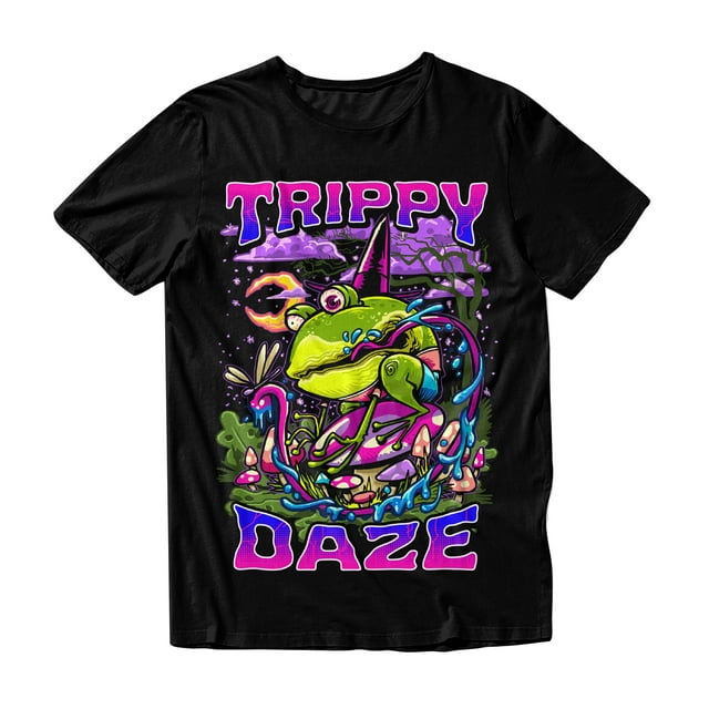Isaac Morris Limited Trippy Daze Frog Sitting On Mushroom Mens and ...