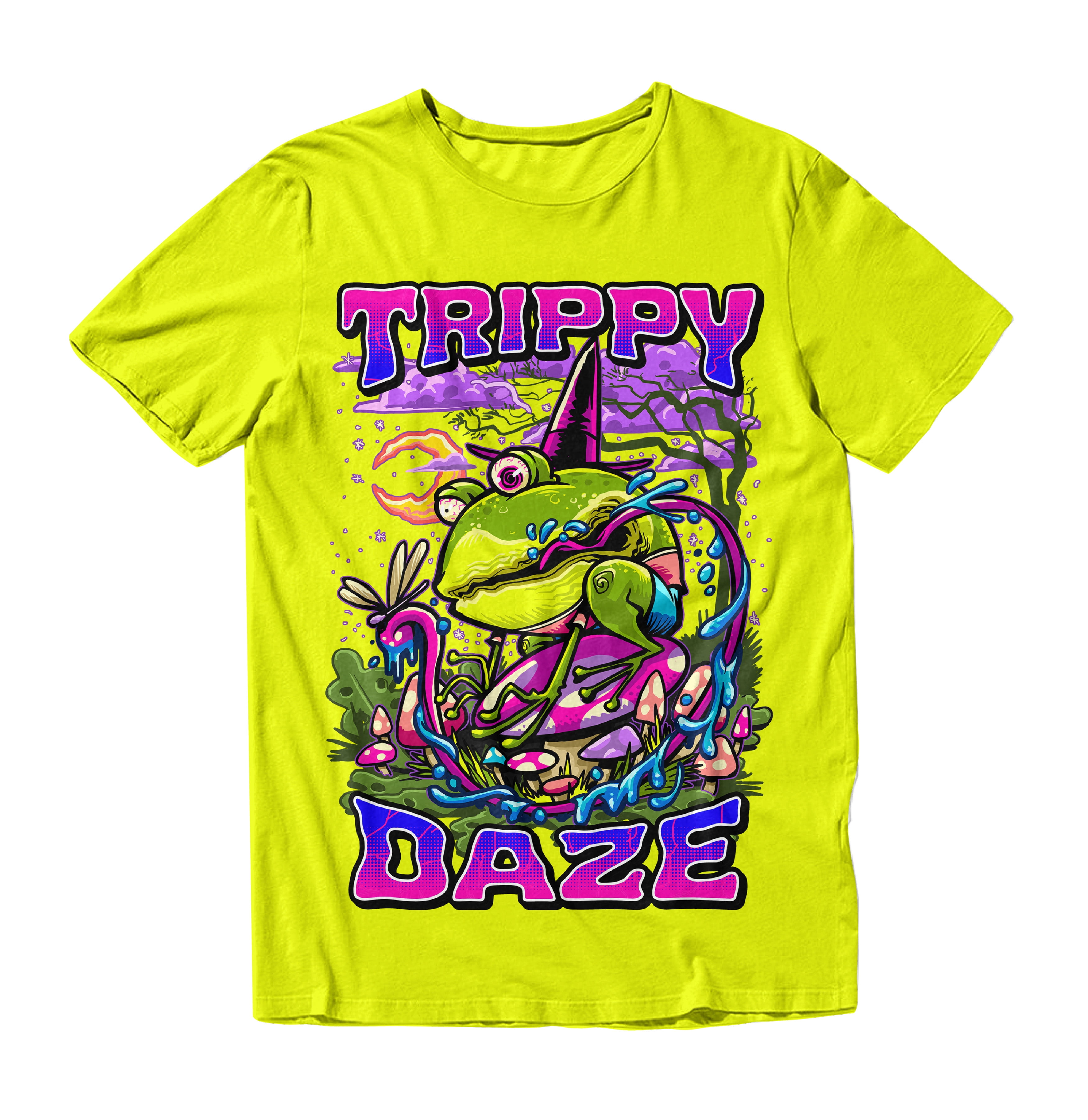 Isaac Morris Limited Trippy Daze Frog Sitting On Mushroom Mens and ...