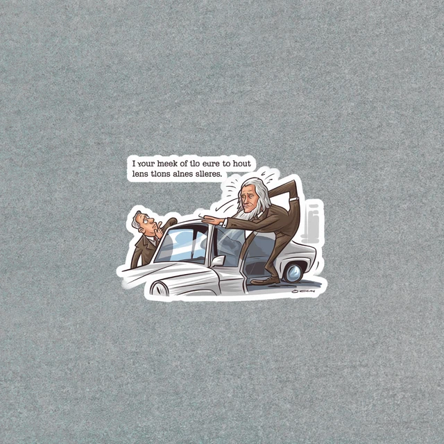 Isaac Newton Slaps Roof Of Car Physics Science Stickerphone Decal Water ...