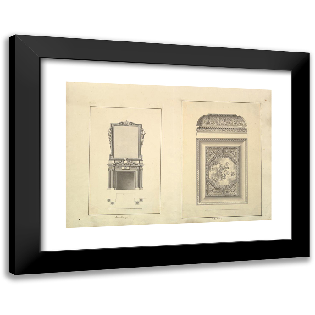 Isaac Ware 24x18 Black Modern Framed Museum Art Print Titled - Leaf ...