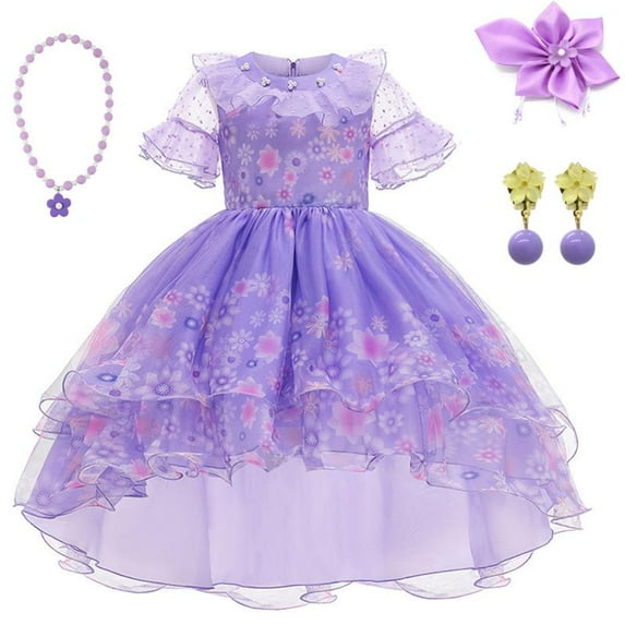 Isabela Costume for Girls Encanto Dress Outfit Cosplay Princess Tutu ...