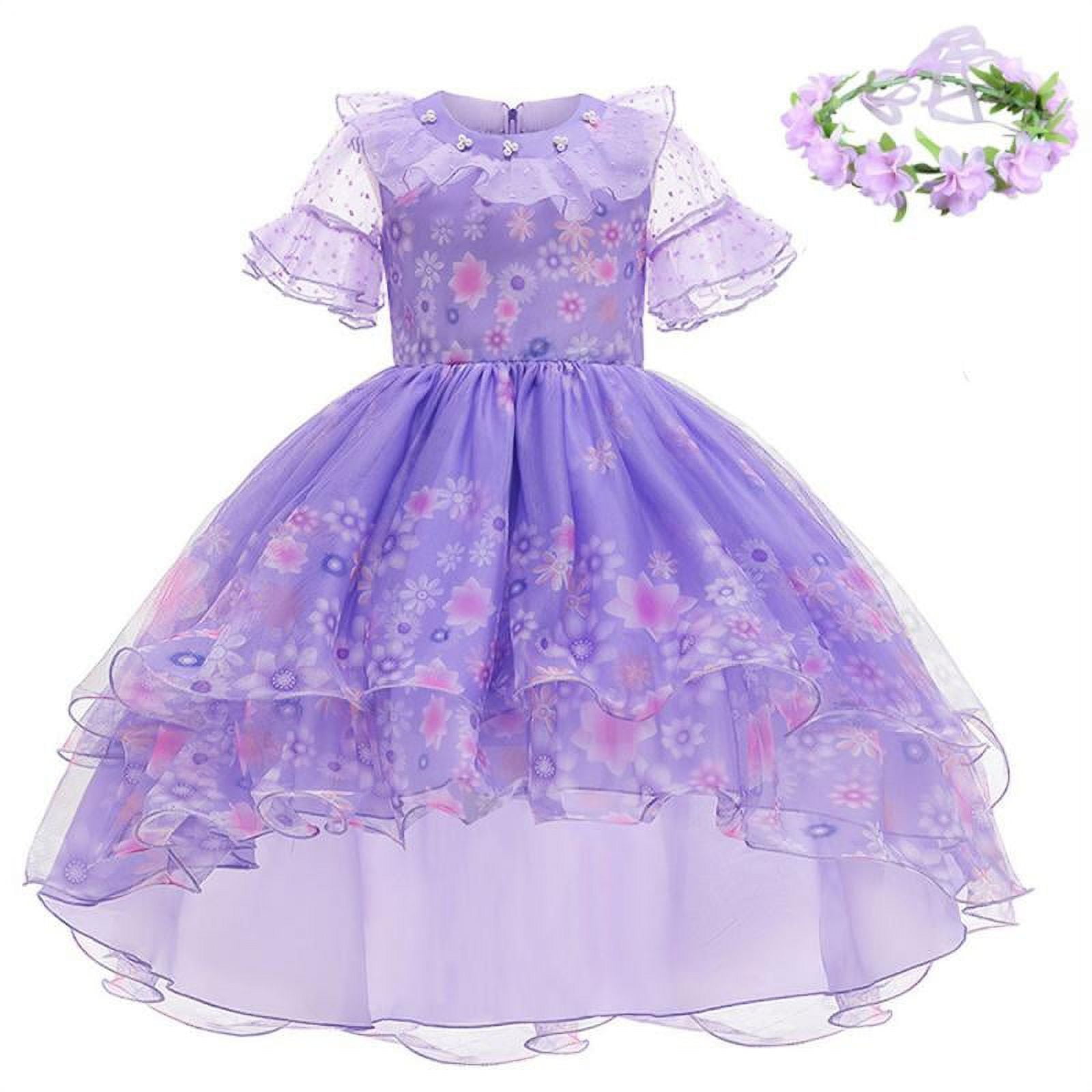 Isabela Costume for Girls Encanto Dress Outfit Cosplay Princess Tutu ...