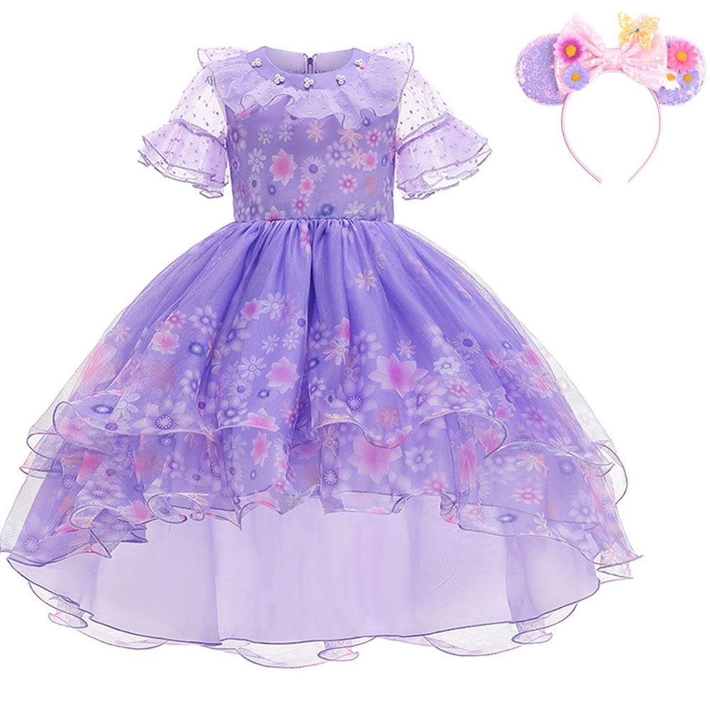 Isabela Costume for Girls Encanto Dress Outfit Cosplay Princess Tutu ...