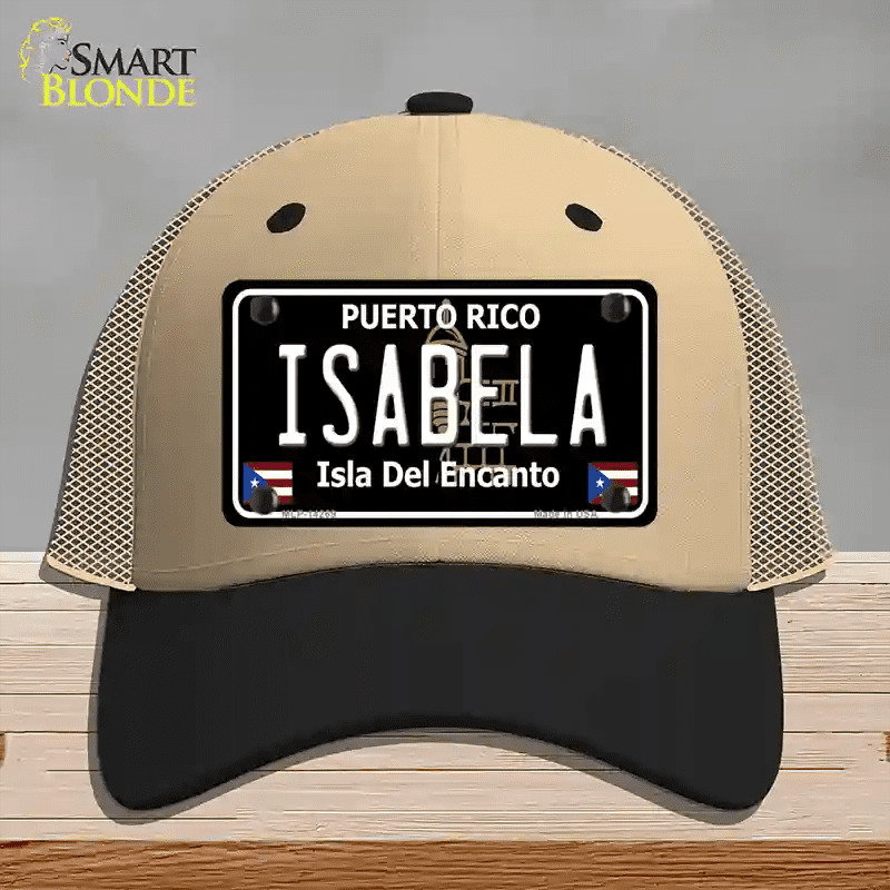 Isabela Puerto Rico Black Novelty License Plate Hat Mesh Khaki|Black ...