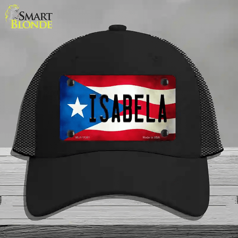 Isabela Puerto Rico Flag Novelty License Plate Hat Mesh Black - Walmart.com