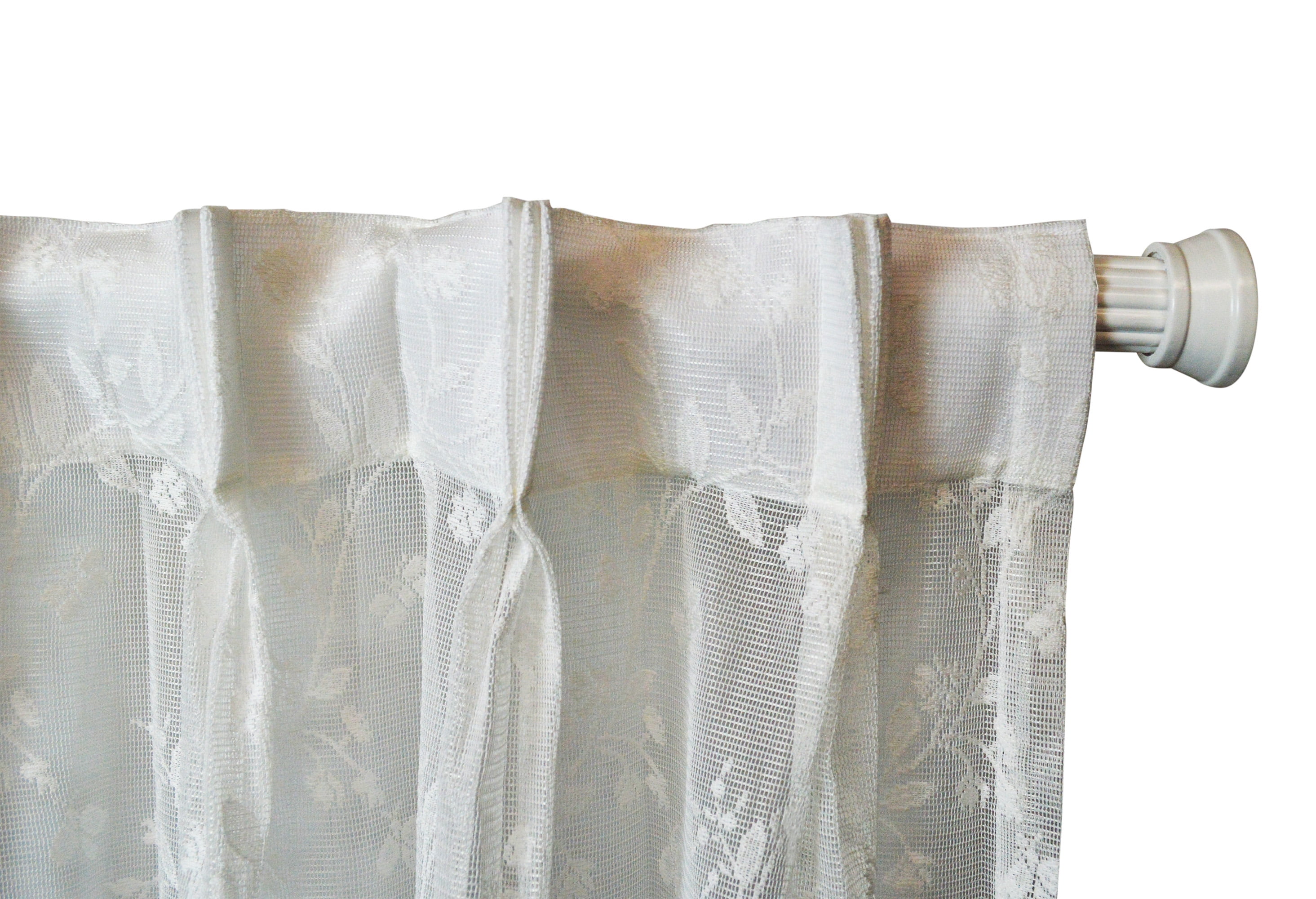 Isabella Lace Back Tab Pair w/Pleated Front 52x36 White - Walmart.com